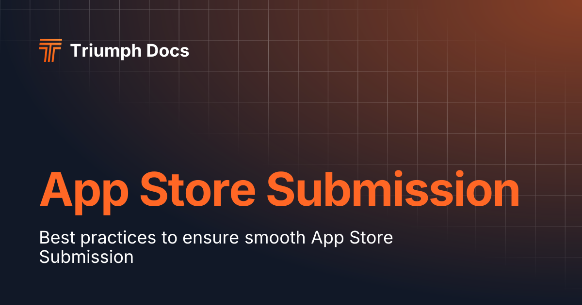 App Store Submission | Triumph Docs