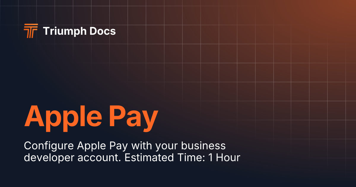 Apple Pay | Triumph Docs